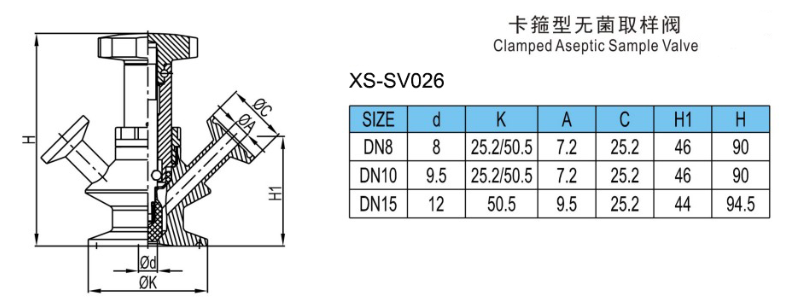 Sanitary Stainless Steel Clamped Aseptic Sampling Valves Factory ...