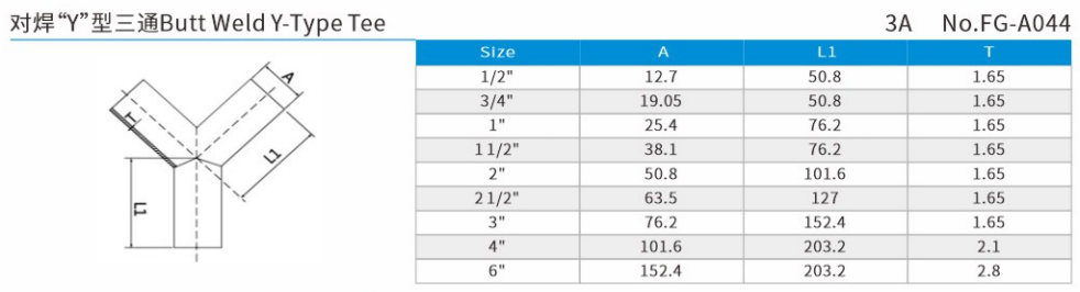 Sanitary Y Type Clamp Tee Manufacturer - Buy Sanitary Stainless Steel ...